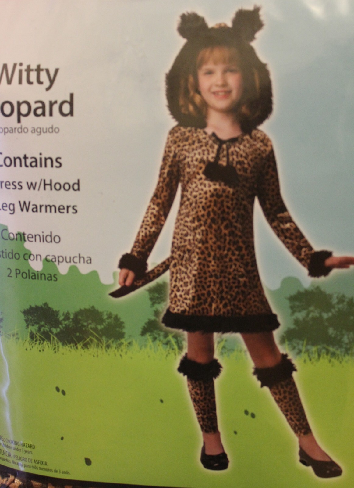 Fancy Witty Leopard Costume S (4-6) - Dress w Hood and 2 Leg Warmers ...