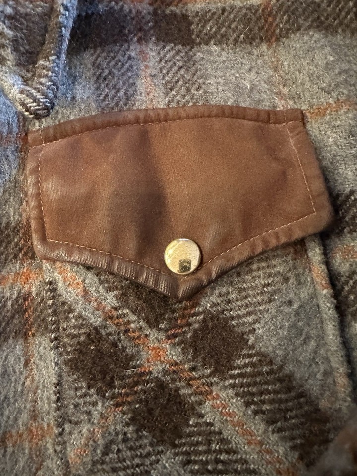 VTG Towncraft JC Penny USA Wool Plaid Brown Gray Sherpa Lining Men ...