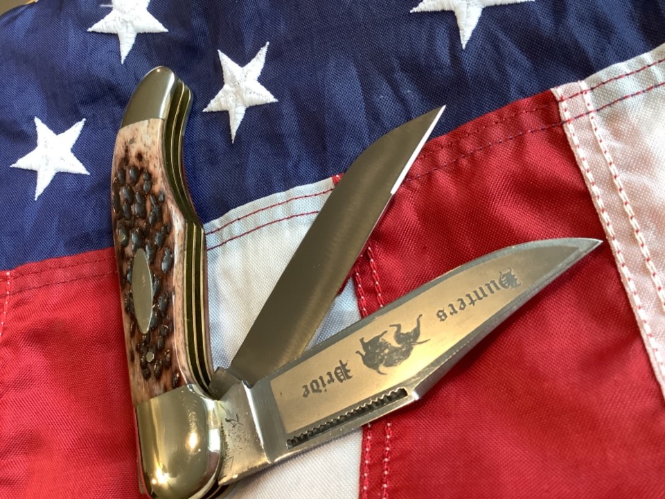Bulldog Brand 2 Blade Hunter w/ Hunters Pride Blade Etch w/ Sweet Slab ...