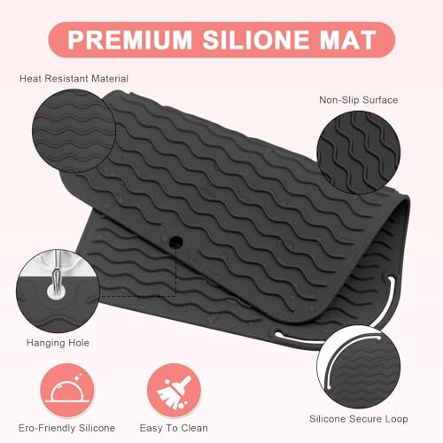 Plus Size Silicone Heat Resistant Mat Portable Travel Hot Tools Pad ...
