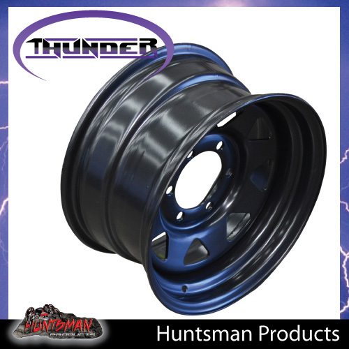 15x7 6 Stud Black Thunder Steel Wheel Rim. +10 Offset. 6/139.7 PCD ...