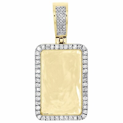 0.75Ct Round Lab-Created Memory Picture Frame Pendant 14K Yellow Gold ...