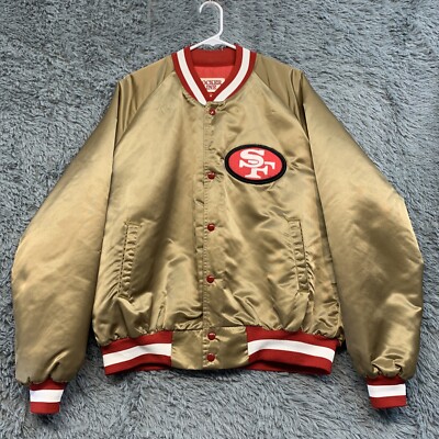 Vintage San Francisco 49ers SF Niners Locker Line Gold Satin Jacket ...