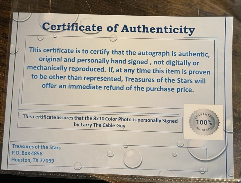 LARRY THE CABLE GUY SIGNED AUTOGRAPHED 8X10 COLOR PHOTO COA | eBay