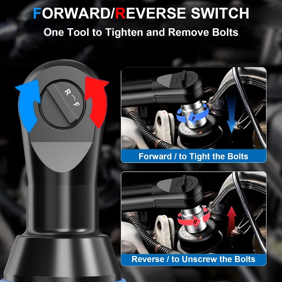 3/8" Electric Ratchet Wrench Set 30 Ft-lbs Cordless Ratchet Wrench 300 ...