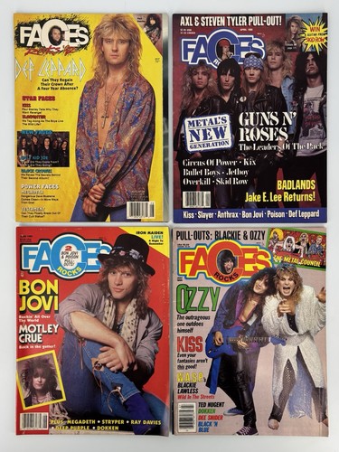 Lot of 4 Faces Rocks Magazines - July 1986 / Jun 1987 / Apr 1989 / Aug ...