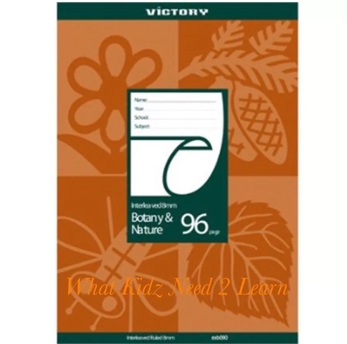 Victory BOTANY & NATURE ~ Interleaved Ruled 8mm & Plain Exercise Book ...