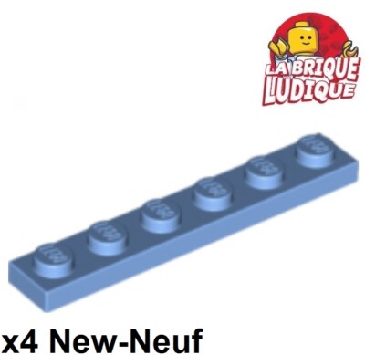 Lego 4x Plaque Plate 1x6 6x1 bleu moyen clair/medium blue 3666 NEUF | eBay