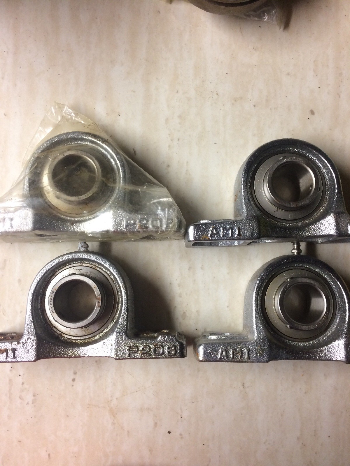 Lot of 4 NEW AMI Asahi Bearings , P206, 2 Bolt Mounting, Bearing # MUC206-19, | eBay