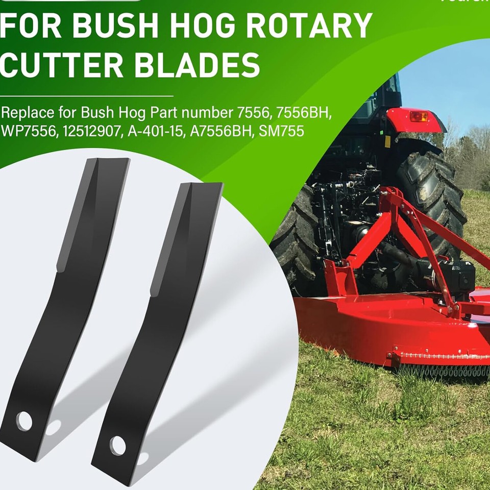 Set of 2 Bush Hog Blades 7556 7556BH For BH26 SQ172 SQ72 SQ720 206 256 ...