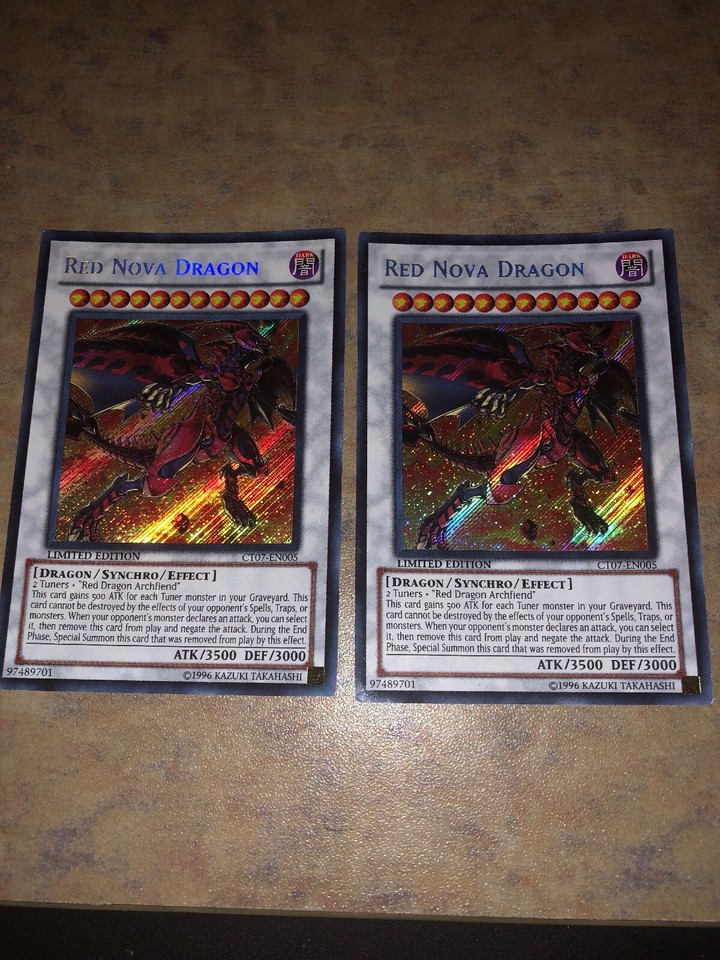 2 Red Nova Dragon - CT07-EN005 - Secret Rare NM Collector's Tin Yugioh ...
