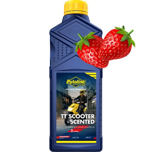Putoline TT Scooter Strawberry Scented 2 Stroke Oil 2T Low Smoke Clean ...