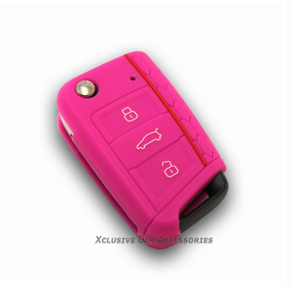 Key Cover For VW Seat Skoda 3 Button Flip Key Fob Case Hull Silicone ...