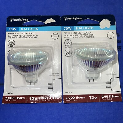 Westinghouse 12 Volt 75 Watt Flood Light Bulbs GU5.3 Base 3050K 780 ...