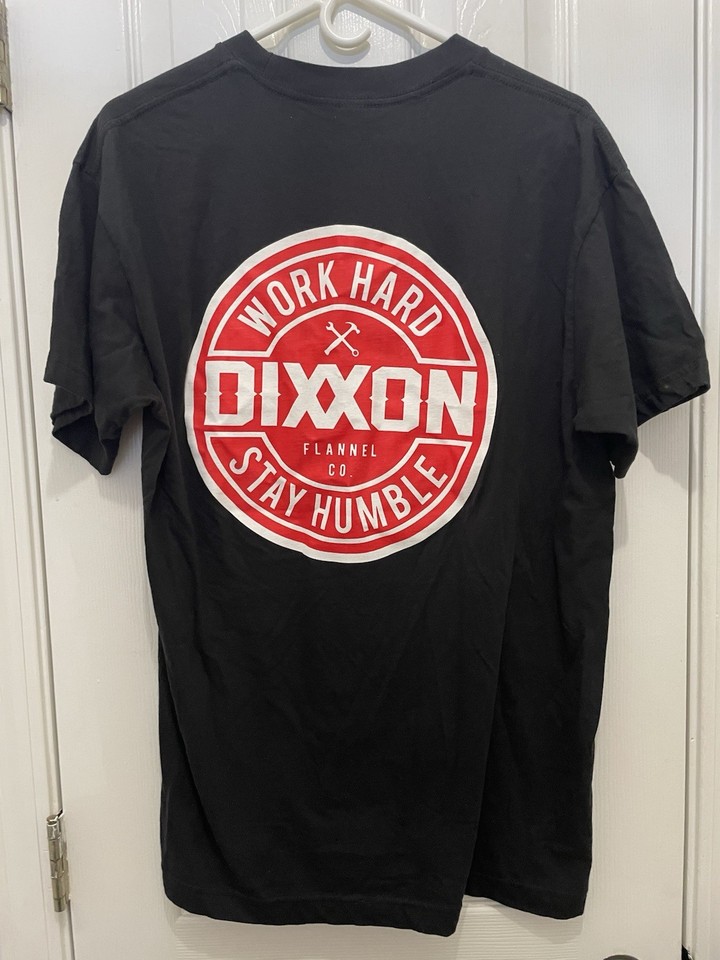 Dixxon Flannel Co Black And Red Work Hard Stay Humble Graphic - Large T ...