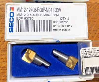 SECO CARBIDE INSERTS MM12 12708 R08P M04 F30M MM12-0.500-R2P-M04 F30M ...