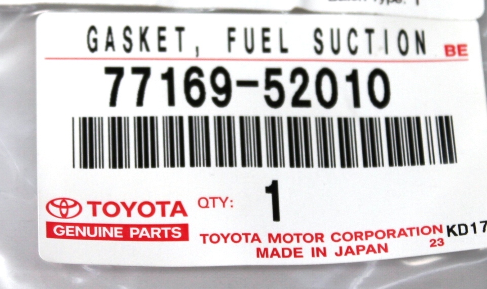 TOYOTA FUEL TANK SUCTION TUBE GASKET NEW GENUINE 7716952010 TRACKED ...