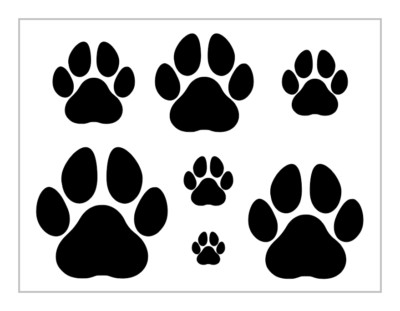 Dog Paw Print Stencil 7 Sizes Puppy Foot Design 8.5" x 11" Reusable ...