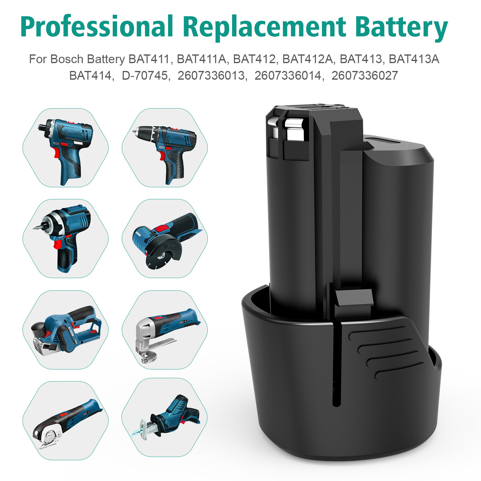 For BOSCH BAT411A 10.8V/12V Max 4.0Ah Lithium-Ion Battery BAT411 BAT413 ...