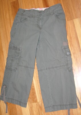 CAbi olive green cargo capris capri pants crops Size 8 cotton | eBay