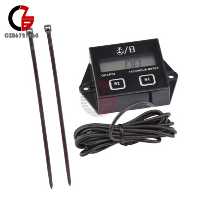 Digital RPM Tach Hour Meter Tachometer Gauge For Motorcycle Dirt Bike 2 ...