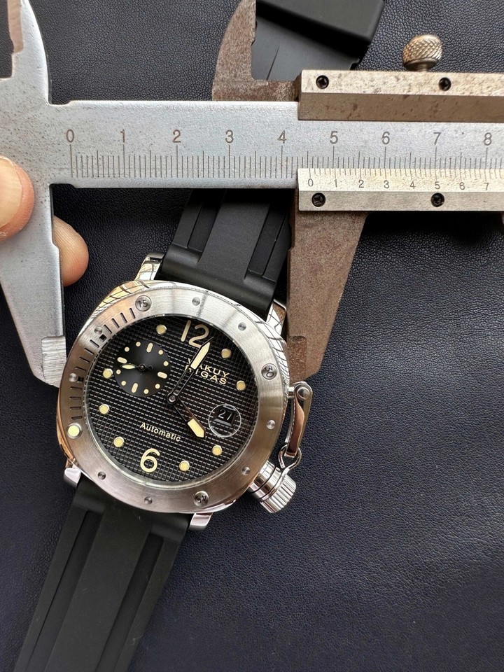 Black 44mm seagull ST25 movement military luxury hombre analog date ...