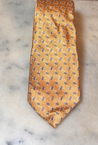 Mario Borelli Orange Blue Geometric Tie Made In USA | eBay