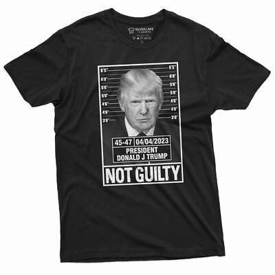 Donald Trump Police Mugshot Photo T-shirt Not Guilty 45-47 Tee shirt ...