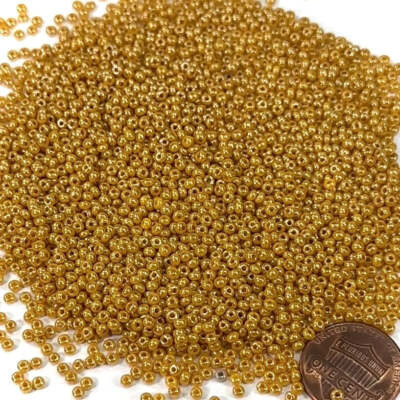 Rocailles 10/0 2.3mm Yellow Mustard Preciosa Czech Glass Seed Beads 30gram CS020 | eBay