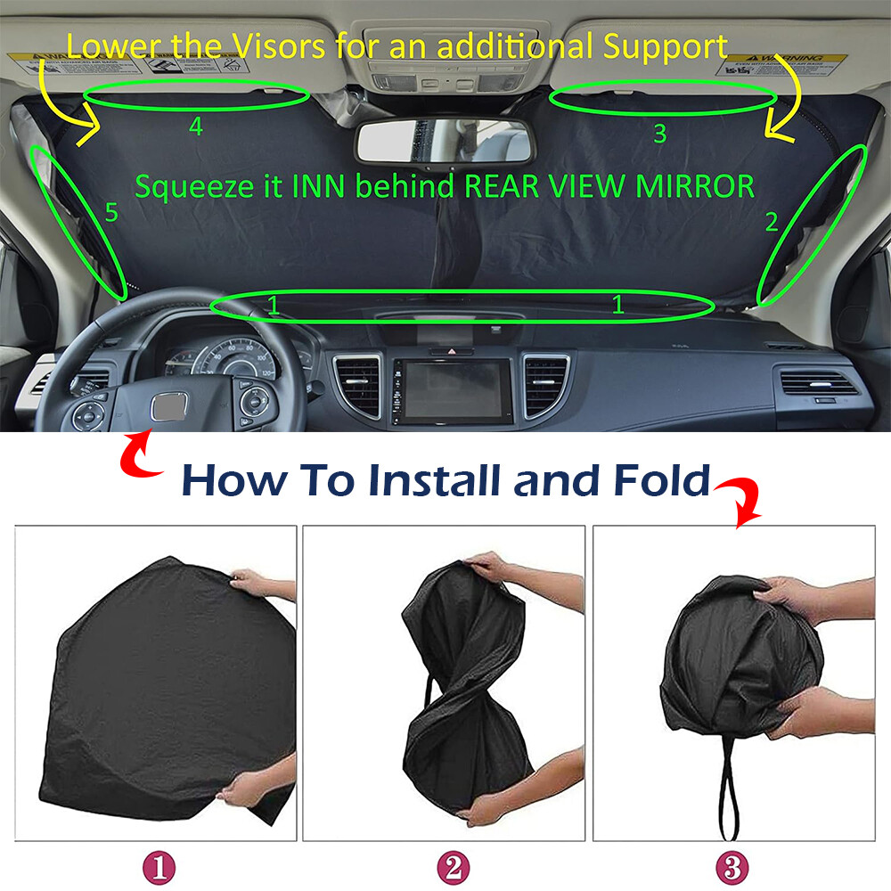 Foldable Auto Car Windshield Sun Shade Shield Cover Visor Truck Pickup ...