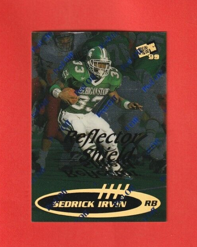 1999 Press Pass REFLECTORS # R23 Sedrick Irvin MICHIGAN STATE SPARTANS ...