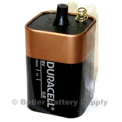 1 x 6 Volt (6V) Duracell CopperTop Lantern Battery (MN908) *Spring ...