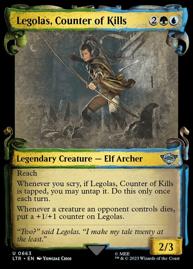 x4 Legolas, Counter of Kills - Foil - Showcase Scrolls U MTG The Lord ...