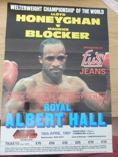 LLOYD HONEYGHAN V MAURICE BLOCKER - WORLD TITLE - BOXING FLYER - 1988 ...