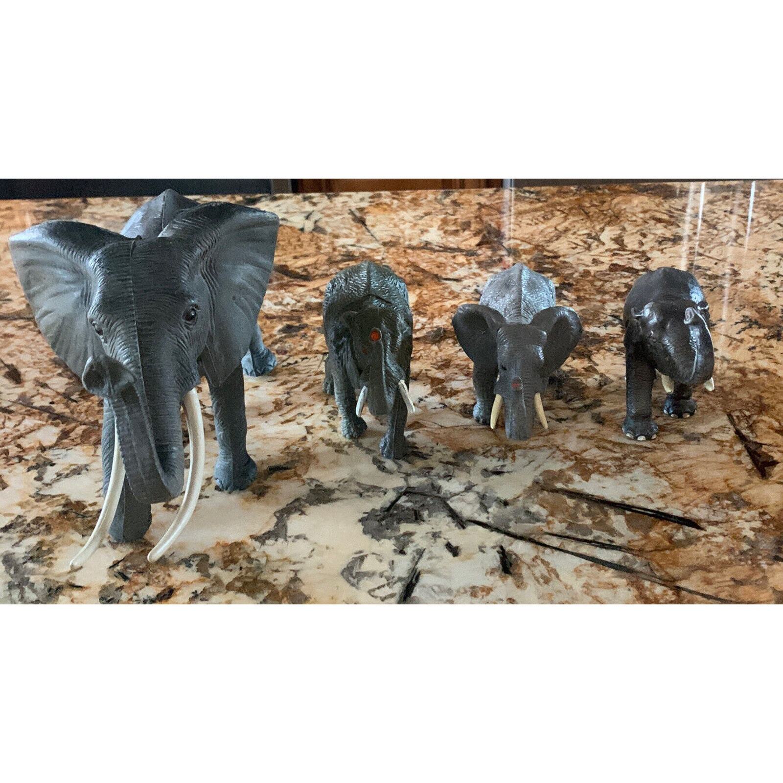 VINTAGE Set of 4 ELEPHANT Plastic Rubber TOY | eBay