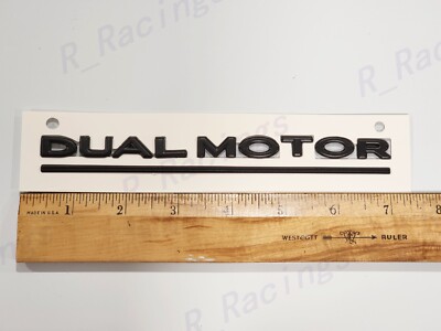 Matte Black DUAL MOTOR Emblem Badge Fit For Tesla Model 3/Y Rear Trunk ...