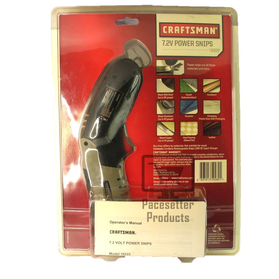 NEW Old Stock Craftsman Cordless 7.2 Volt Power Snips - MAY NEED NEW ...