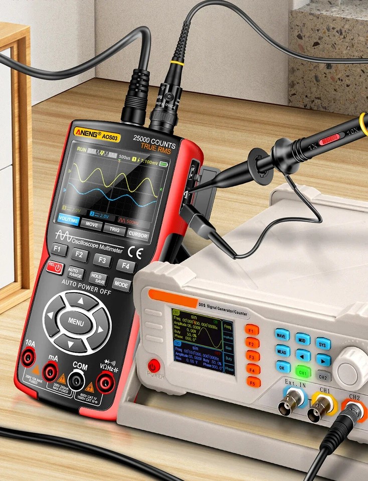 ANENG Oscilloscope Multimeter Signal Generator Handheld LCD Display ...