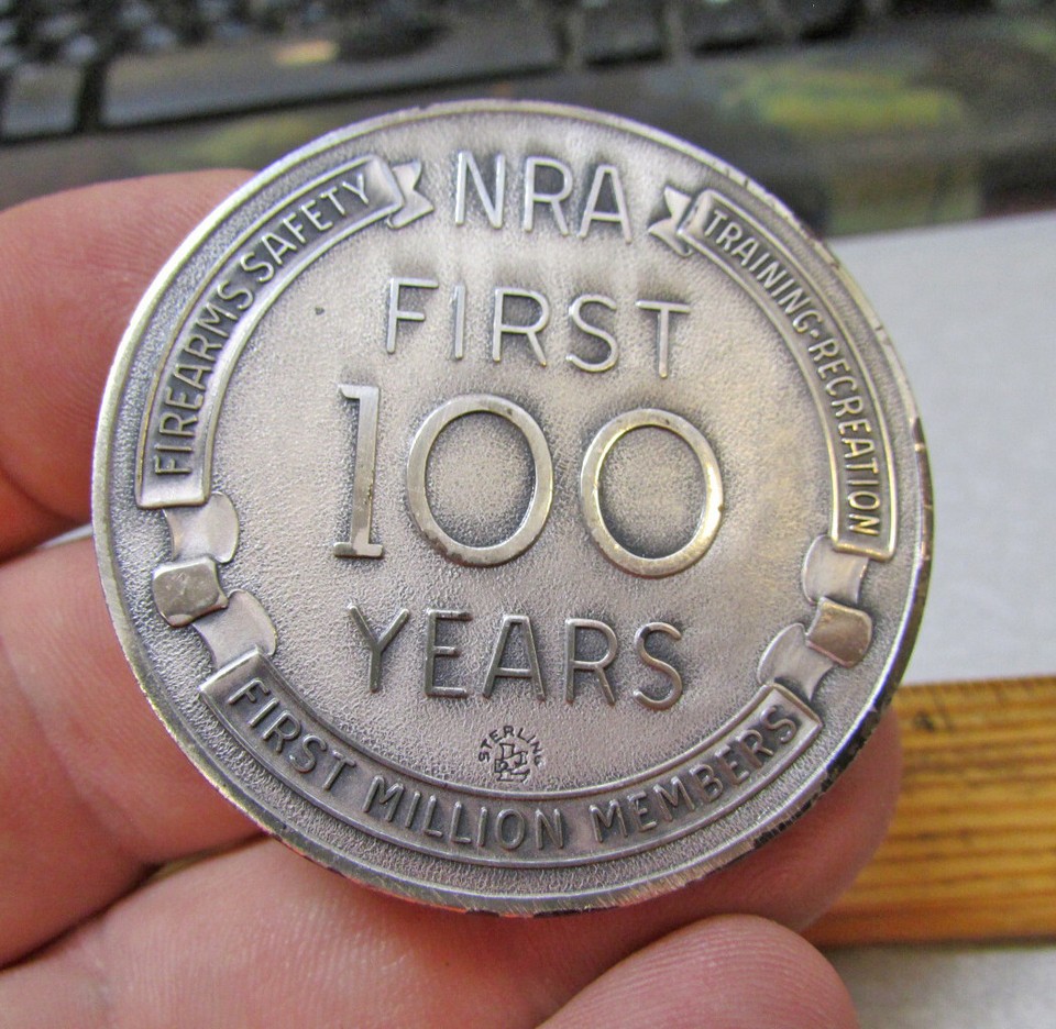RARE NRA National Rifle Assn Sterling Silver 1.7 oz 1971 Centennial ...