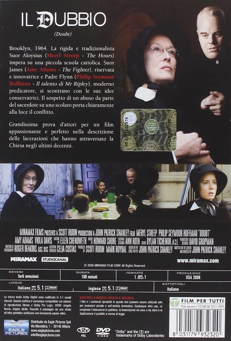 Il Dubbio (2008) (DVD) Amy Adams Viola Davis Philip Seymour Hoffman ...