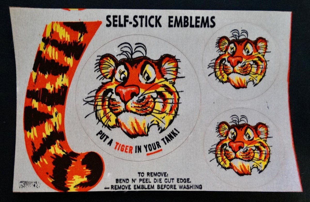 Logotipo Do Tigre Exxon Esso Tiger Tank Vintage Style Dealer Promo