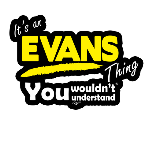 2 x Car Stickers evans V1 Surname Thing Decal Bike Bumper Laptop Window ...
