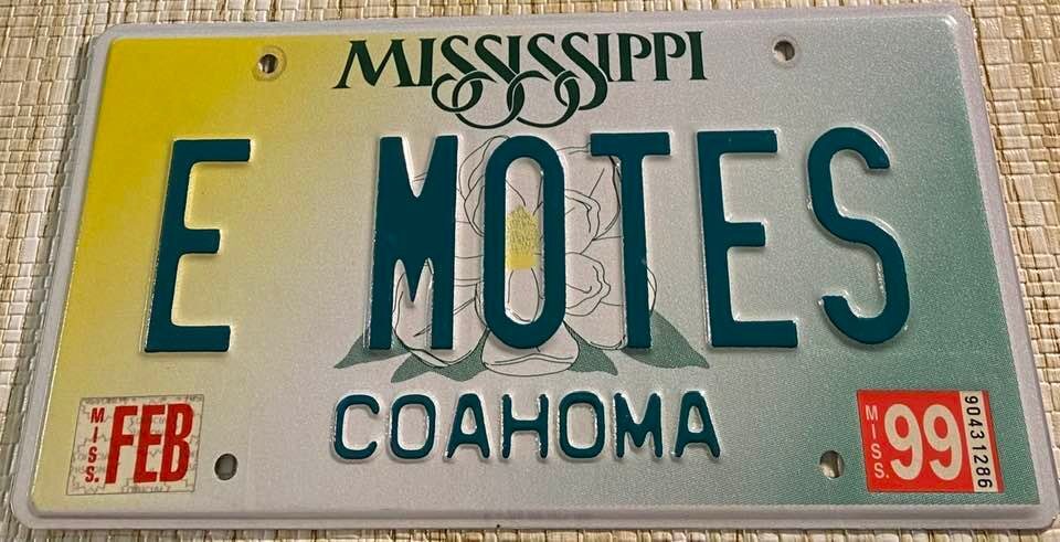 E MOTES Vanity License Plate Mississippi M2 Co Envirowatch | eBay