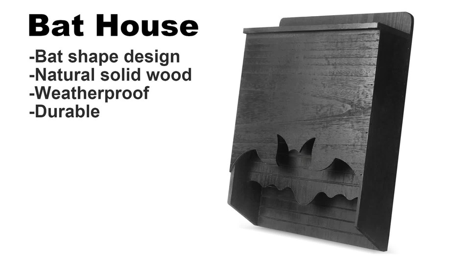 Large Wooden Bat House Double Chamber Bat Box Handcrafted Outdoor Bat ...