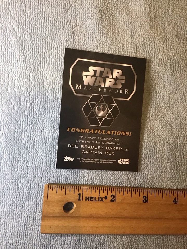 Star Wars Dee Bradley Baker As Captain Rex Clone Trooper Autograph ...