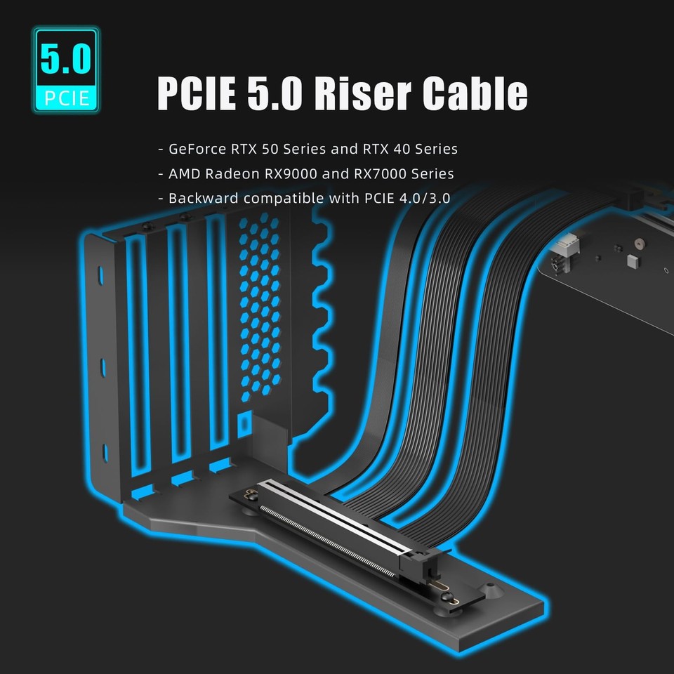 GPU Vertical Mounting Bracket Kits PCIE 5.0 X16 Riser Cable Mounting ...