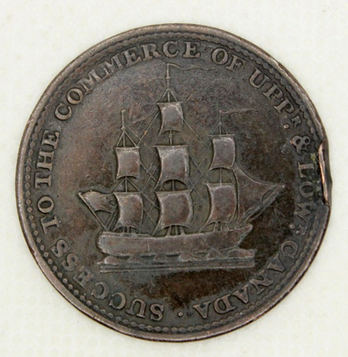 UPPER CANADA - 1/2 Penny Token - 1812 - Sir Isaac Brook Brock Ship ...