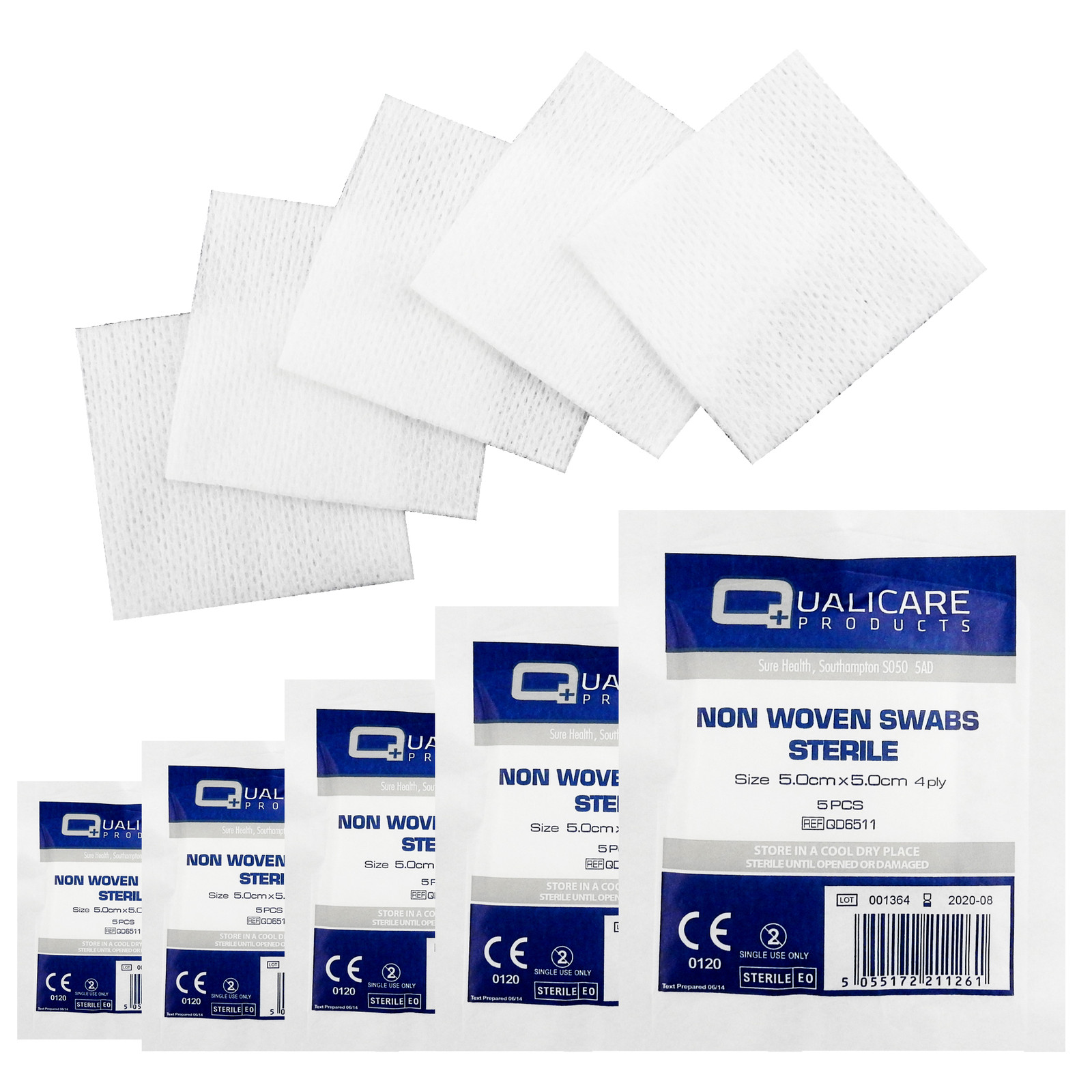 Qualicare Non Woven 4PLY Sterile First Aid Medical Gauze Swabs ...