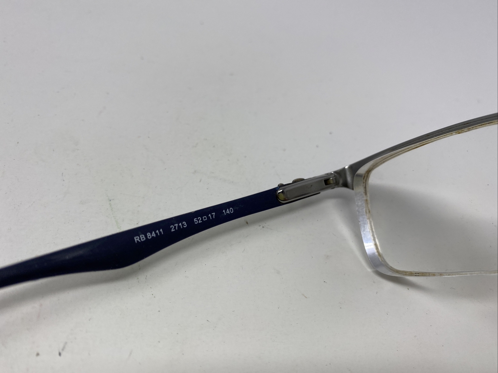 Ray-Ban Eyeglasses Frame RB 8411 2713 52-17-140 Silver/Blue Half Rim ...