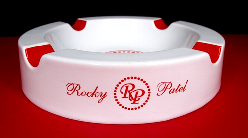 NEW~Rocky Patel 4 Slot Cigar Ashtray~White W/Red Logo~Heavy Large 8 ...